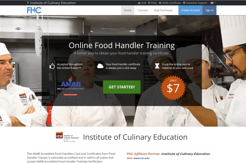 New Food Handler Classes Affiliate - ICE Institute of Culinary ...